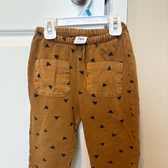 Zara | Bottoms | Zara Kids Tan Geometric Print Wide Leg Bottoms | Poshmark